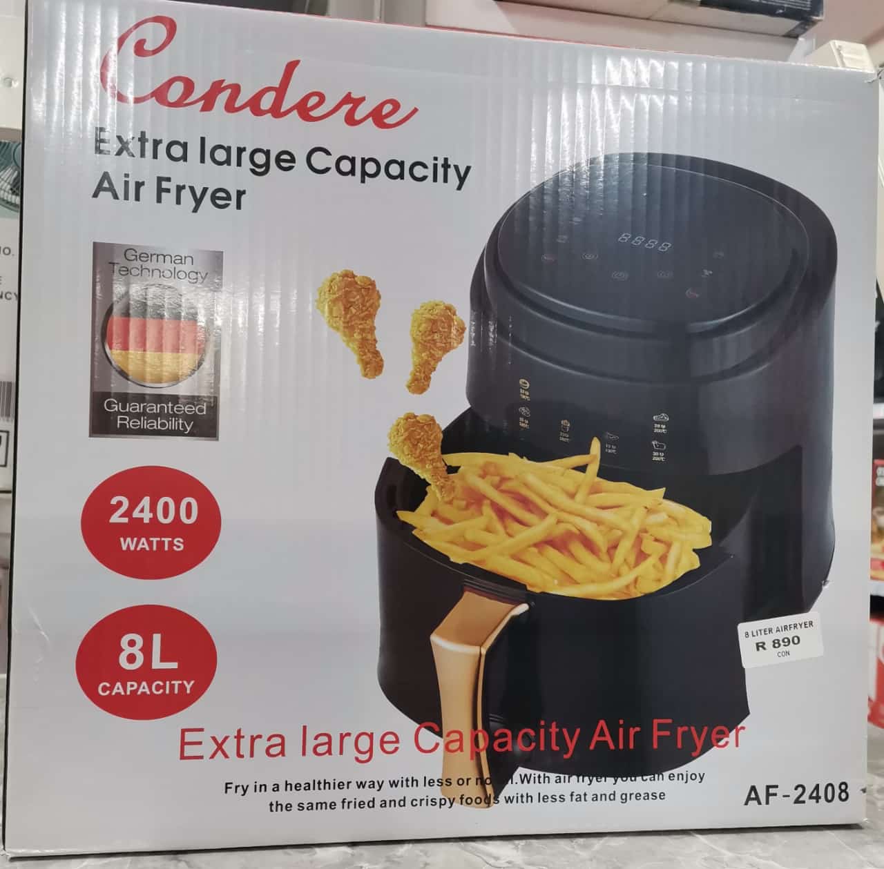 Black Condere Extra Large Capacity Air Fryer 2400W 6L – SA Liquidation ...