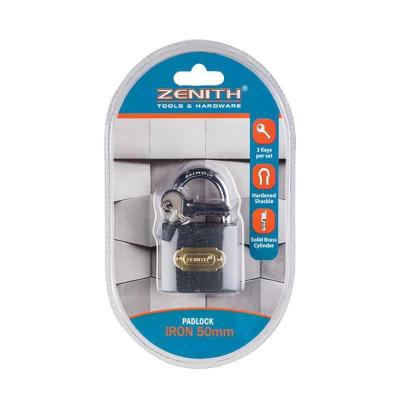 Zenith Iron Padlock 50MM Boxed – SA Liquidation centre